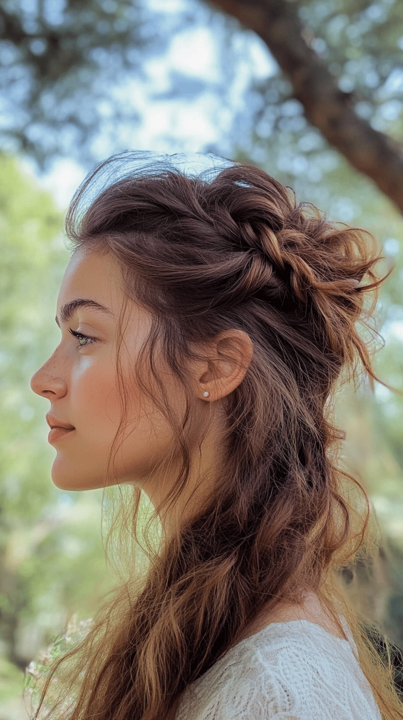 26 Half Up Messy Bun Hairstyles for Every Hair Type