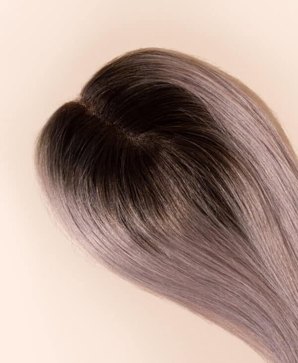 hair topper rooted salt and pepper.