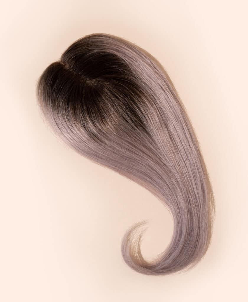 hair topper rooted salt and pepper.