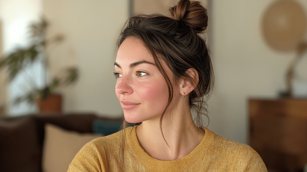 26 Half Up Messy Bun Hairstyles for Every Hair Type