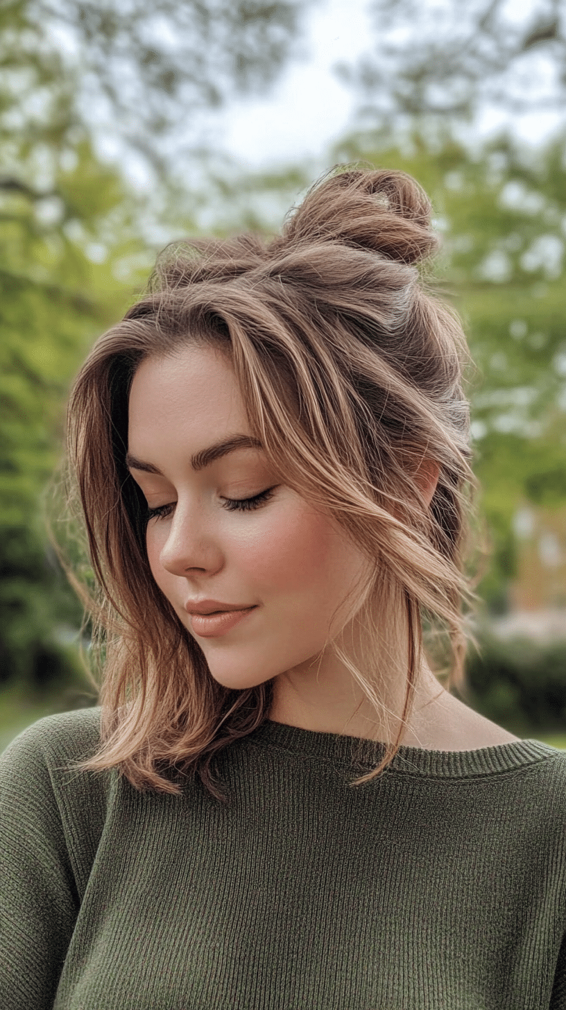 26 Half Up Messy Bun Hairstyles for Every Hair Type