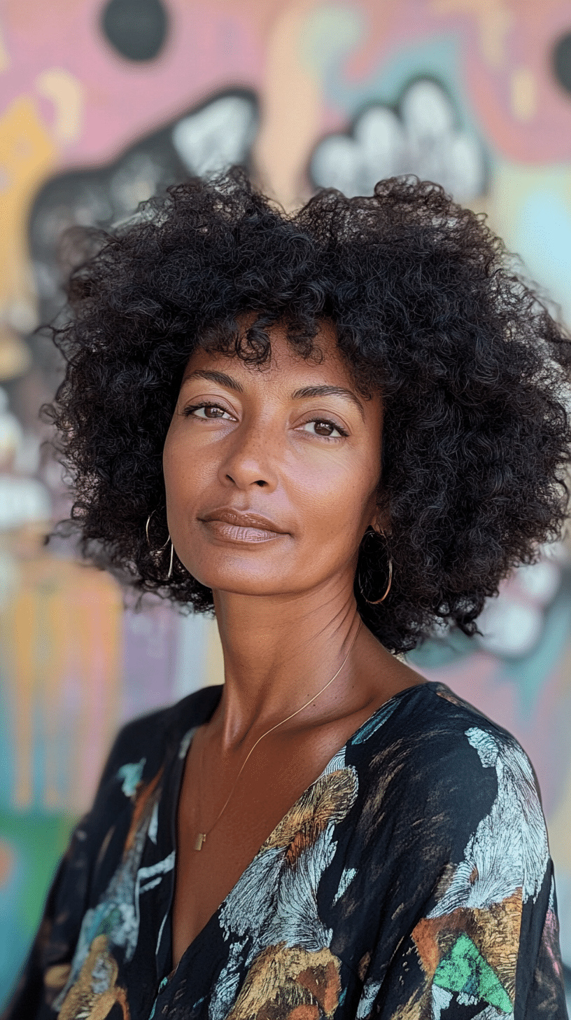 30 Flattering Curly Hairstyles with Bangs for Women Over 40