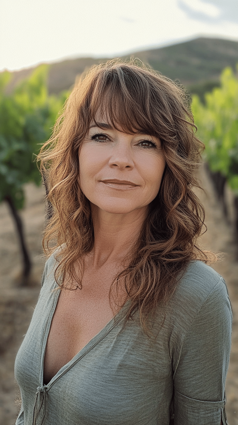 30 Flattering Curly Hairstyles with Bangs for Women Over 40