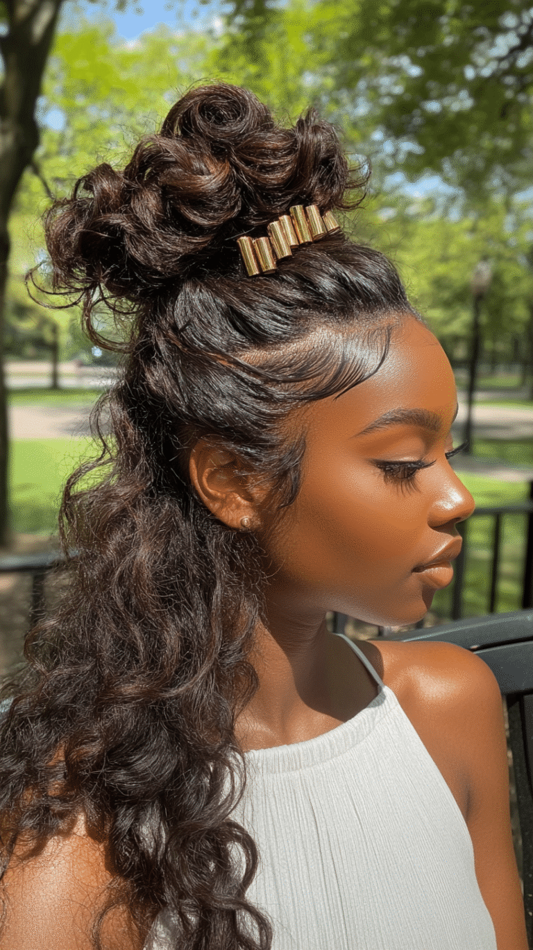 25 Easy Curly Bun Hairstyles You Can Do in Minutes
