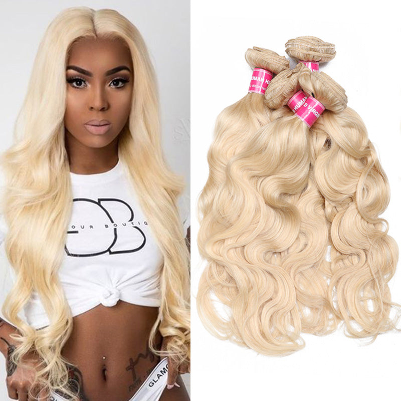 Sunber 613 Blonde Hair Weave 4 Bundles Body Wave Virgin Human Hair ...