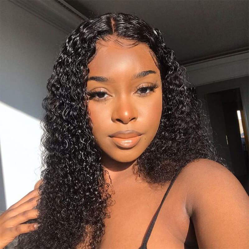 FABA Wigs Best 360 Transparent Lace Front Wigs Pre Cut Black Curly Wig ...