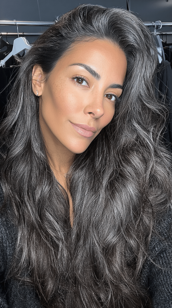 31 Grey Highlights on Dark Hair That Are Drop-Dead Gorgeous